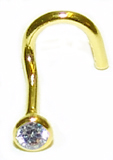 Echt Gold Nasenpiercing Stecker mit echtem Brillant