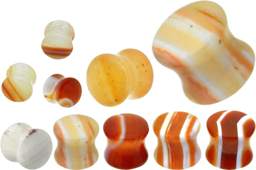 Schoko Braun Weißer Karamell Color Stein Piercing Plug | UG109E