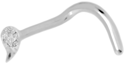 Echt Silber Sterlingsilber Nasenpiercing Stecker mit Kristall