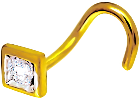 18 karat, 750 Gold Nasenpiercing, Nasenstecker, Brillant,