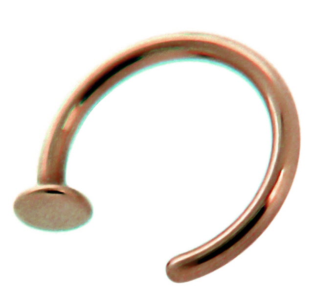 Goldenem Titan Stahl Nasenpiercing Ring offen