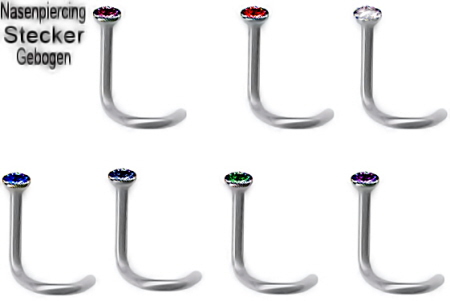 Nasenpiercing Stecker mit Multi Schliff Kristall