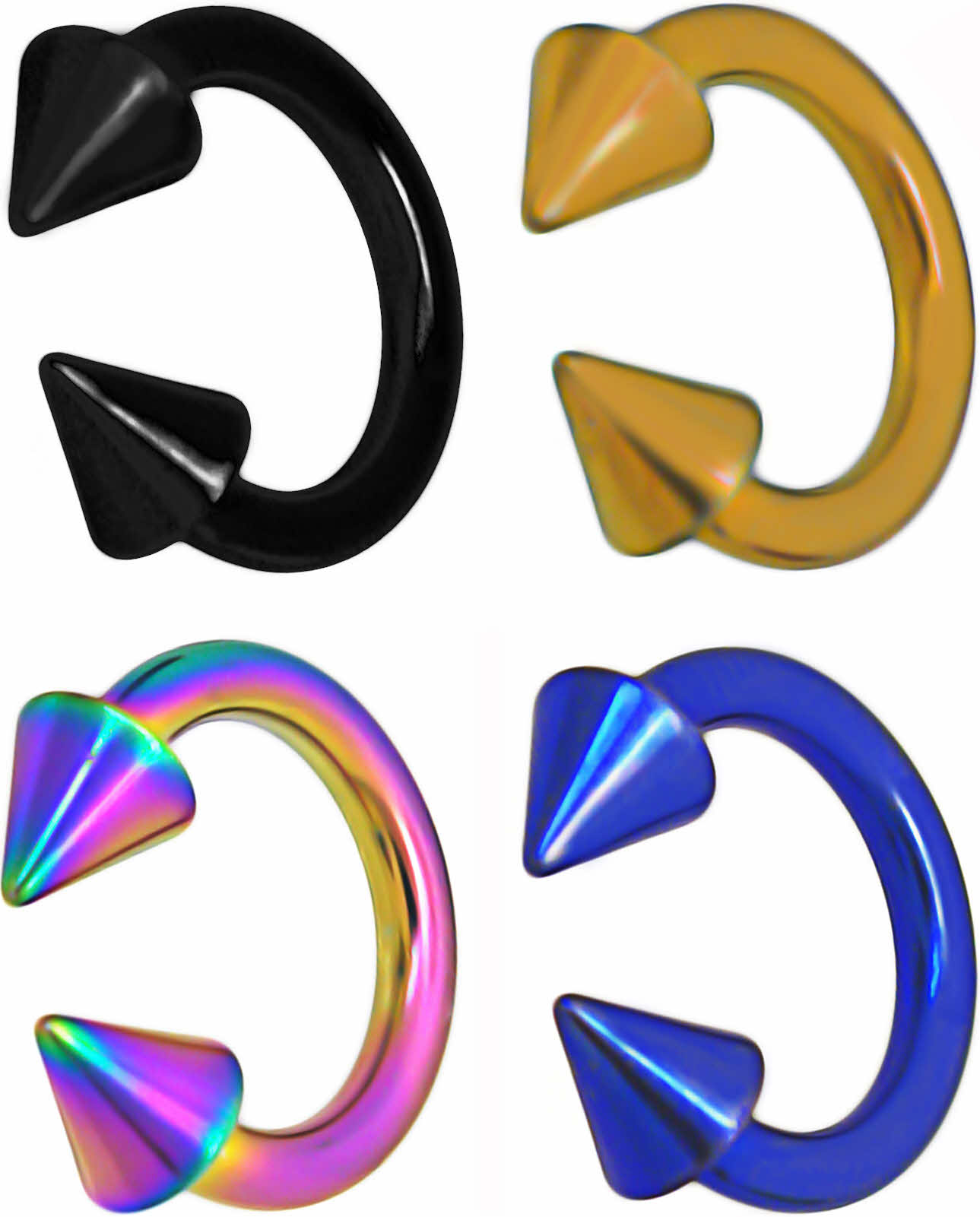 Piercing Circular-Barbell Hufeisen-Ring mit Kegel